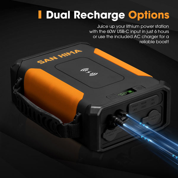 San Hima 24Ah Lithium Portable Power Pack Build-in LED Lights Outdoor