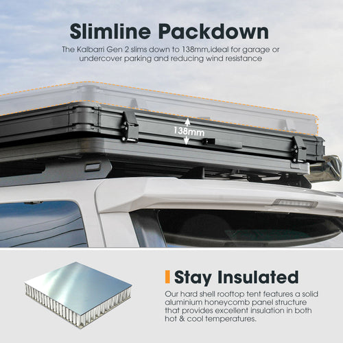 San Hima Kalbarri Gen 2 Roof Top Tent Hard Shell With Ladder + 250W So