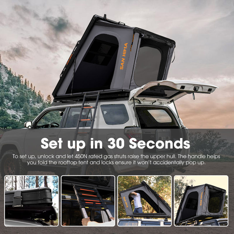 San Hima Kalbarri Gen 2 Roof Top Tent Hard Shell With Ladder + 250W So