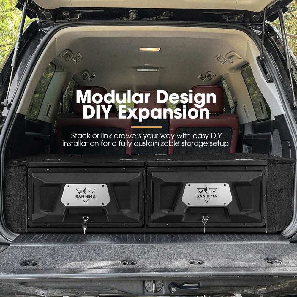 San Hima Lightweight 2X 900MM 4WD Rear Drawer Vehicle Storage Lockable