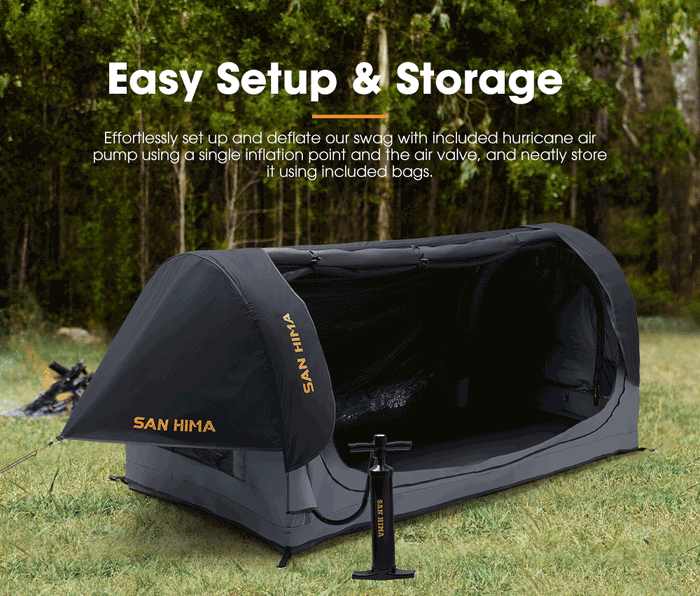 San Hima Double Air Swag Camping Swags Free Standing Dome Tent 22cm Ai