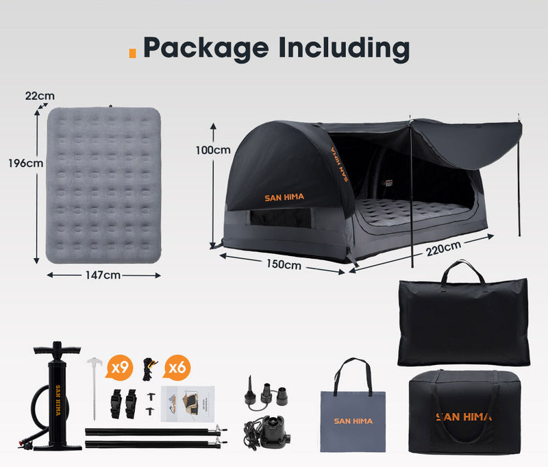 San Hima Double Air Swag Camping Swags Free Standing Dome Tent 22cm Ai