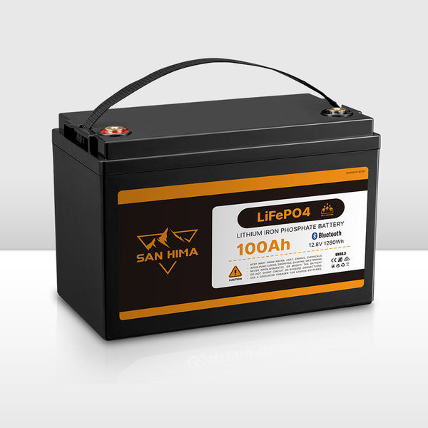 San Hima 12V 100Ah Lithium Iron Phosphate Battery LiFePO4 w/ Self-heat