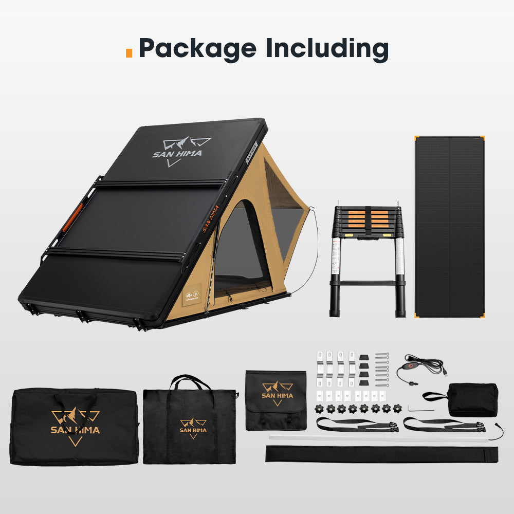 San Hima Kalbarri Lite Gen 2 Rooftop Tent + Rack & Ladder + 120W Solar