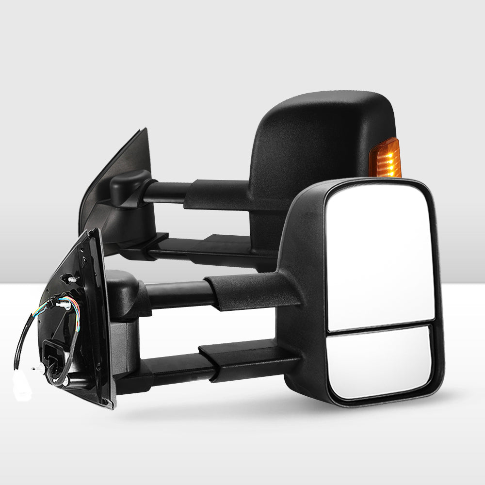 Pair Extendable Towing Mirrors Gen1 for Isuzu D-MAX MY2012-MY2019 Blac
